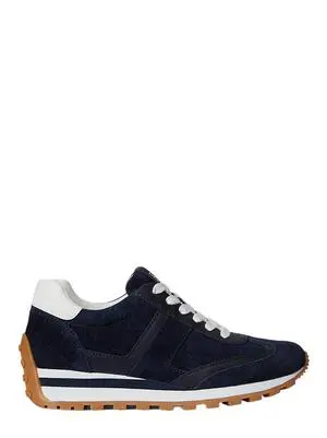 Ralph Lauren Dani Perforated Suede Sneakers - Lauren Navy/snow White