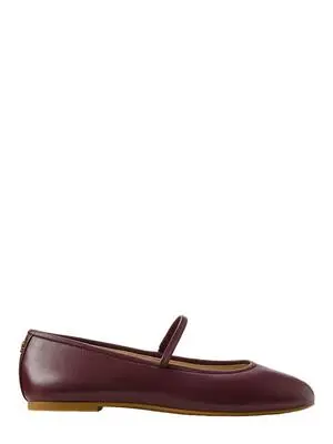 Ralph Lauren Jayna Nappa Leather Mary Jane Flat - Dark Garnet
