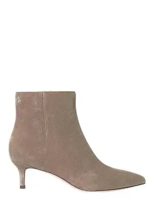 Ralph Lauren Mckay Suede Booties - Taupe Brown