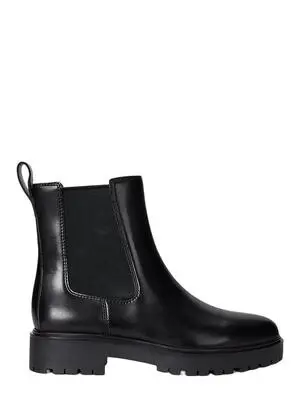 Ralph Lauren Allyson Burnished Leather Bootie - Black