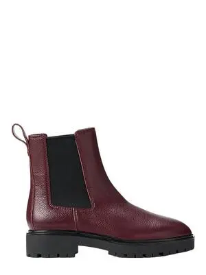 Ralph Lauren Allyson Pebbled Leather Bootie - Dark Garnet