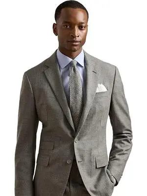 Ralph Lauren Kent Hand-tailored Wool Sharkskin Jacket - Light Grey