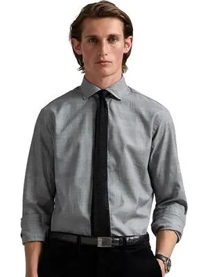 Ralph Lauren Classic Fit Glen Plaid Twill Shirt - Polo Black White