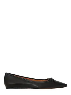 Ralph Lauren Pointed Leather Ballet Flat Black
