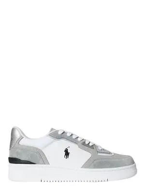 Ralph Lauren Open Masters Suede-paneled Sneaker - Tonal Grey/black