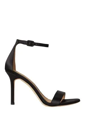 Ralph Lauren Allie Pavé-buckle Satin Sandal - Black