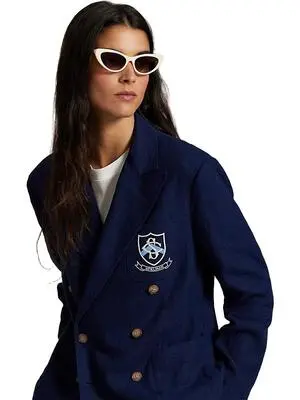 Ralph Lauren Spelman College Linen Blazer - Navy