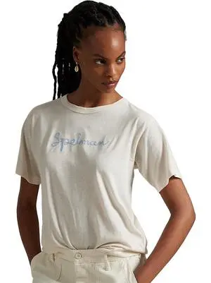 Ralph Lauren The Spelman College Cotton-linen Tee - Warm White