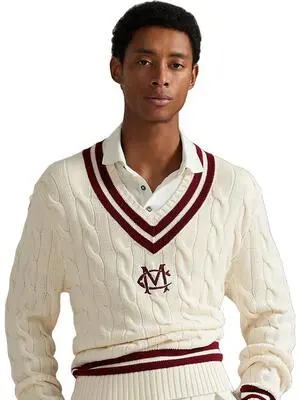 Ralph Lauren Cotton Cricket Sweater - Cream Combo