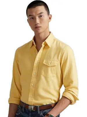 Ralph Lauren Classic Fit Brushed Twill Shirt - Corn Yellow