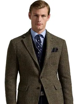 Ralph Lauren Polo Tailored Plaid Tweed Sport Coat - Loden Multi