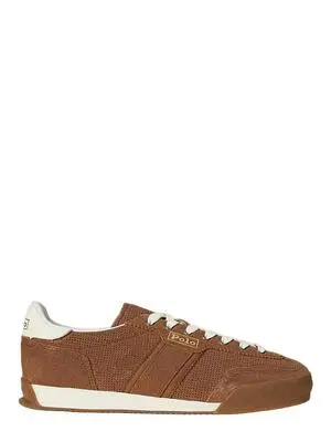 Ralph Lauren Hester Perforated Suede Sneakers - Teak