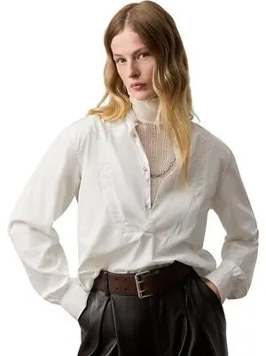 Ralph Lauren Abbie Cotton Broadcloth Blouse - White
