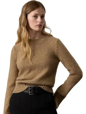 Ralph Lauren Cashmere Donegal Crewneck Sweater - Camel