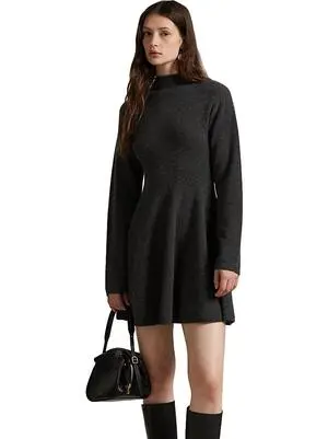 Ralph Lauren Cashmere Turtleneck Sweater Dress - Stadium Grey Heather