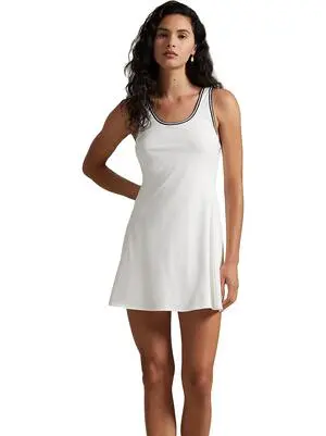 Ralph Lauren Interlock Scoopback Dress Ceramic White/refined Navy