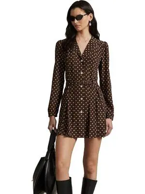 RALPH LAUREN Printed Silk Crepe Mini Dress