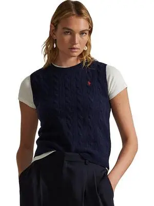 Ralph Lauren Cable-knit Wool-cashmere Sweater Vest - Hunter Navy