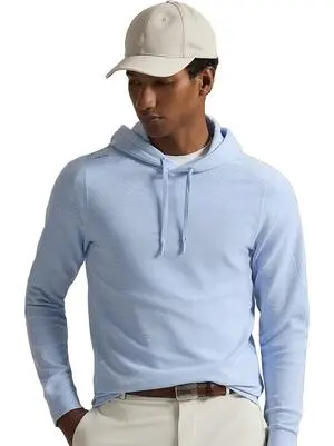 Ralph Lauren Performance Waffle-knit Hoodie - Office Blue Heather