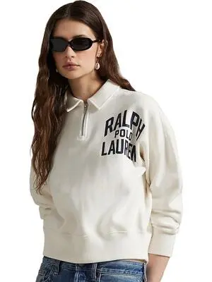 Ralph Lauren Logo Fleece Quarter-zip Pullover - Nevis