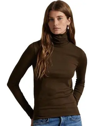 Ralph Lauren Stretch-blend Turtleneck - Dark Brown