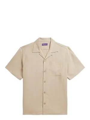 Ralph Lauren Silk-linen Camp Shirt - Champagne
