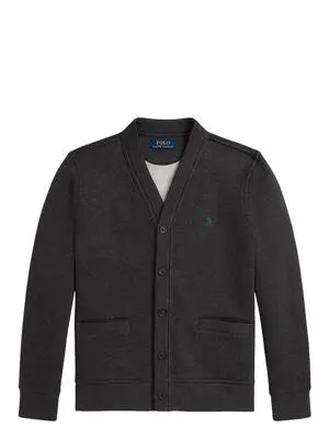 Ralph Lauren Cotton-blend Fleece V-neck Cardigan - Windsor Heather
