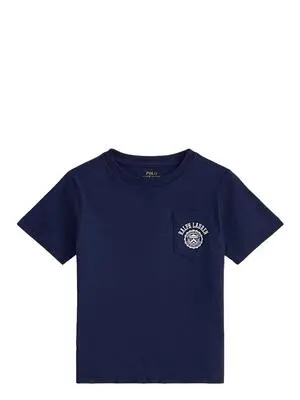 Ralph Lauren Logo Cotton Jersey Pocket Tee Refined Navy