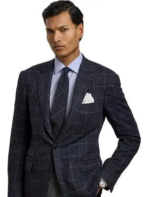 Ralph Lauren Gregory Hand-tailored Cashmere Jacket - Med Grey/navy/blue
