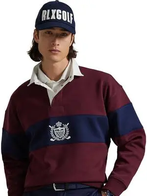 Ralph Lauren Relaxed Fit Crest Rugby Sweatshirt - Rich Ruby/refined Navy