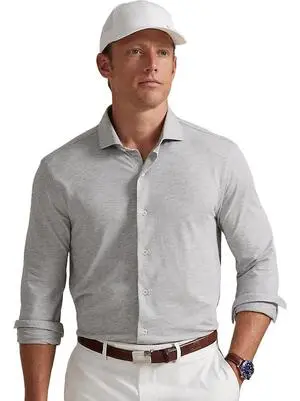 Ralph Lauren Slim Fit Performance Piqué Shirt - Andover Heather