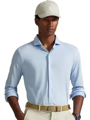 Ralph Lauren Slim Fit Performance Piqué Shirt - Office Blue