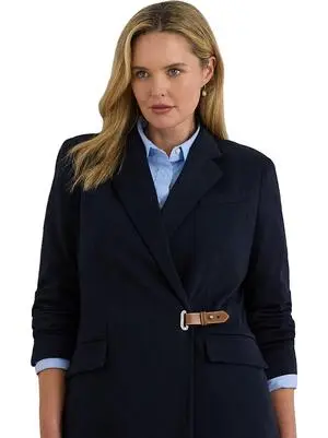 Ralph Lauren Buckle-trim Herringbone Jacquard Blazer - Lauren Navy