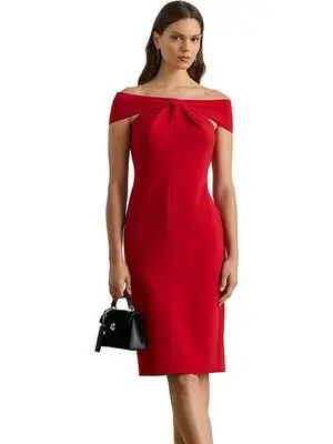 Ralph Lauren Twist-front Crepe Cocktail Dress - Ralph Red