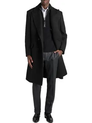 TOM FORD Double-breasted Wool Overcoat - Lb999 Black