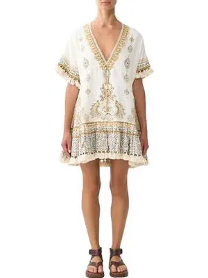 Camilla Short V-neck Embroidered Dress - Ottoman Dynasty