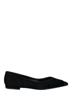 BOSS Cap-toe Suede Ballerina Flats - Black