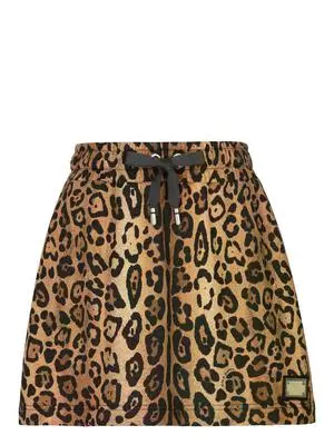 Dolce & Gabbana Leopard-print Mini Skirt - Brown