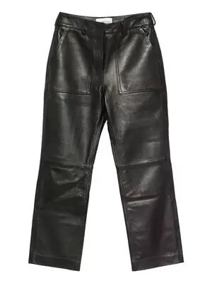 Eric Bompard Patch-pocket Leather Trousers - Black
