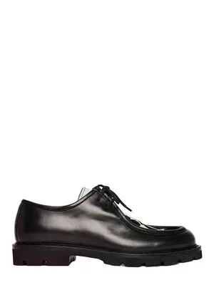SCAROSSO Damiano Leather Derby Shoes - Black