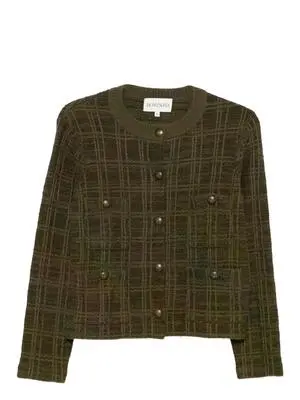 Eric Bompard Jacquard Tweed Jacket - Green