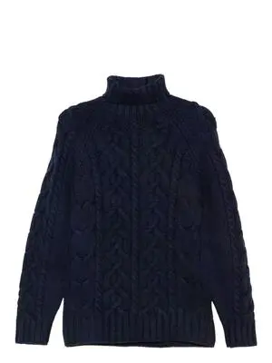Brunello Cucinelli Cable-knit Turtleneck Sweater - Blue