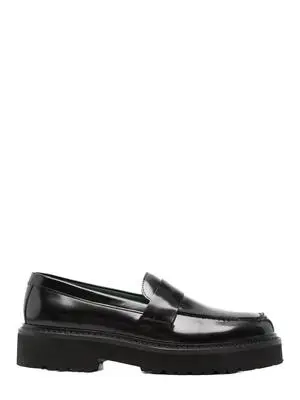 VINNY'S Strap Leather Loafers - Black