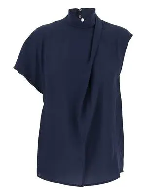 TELA Top With High Neck And Asymmetrical Design