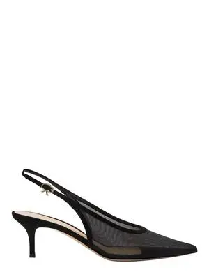 GIANVITO ROSSI Pointed-toe Slingback Pumps - Black