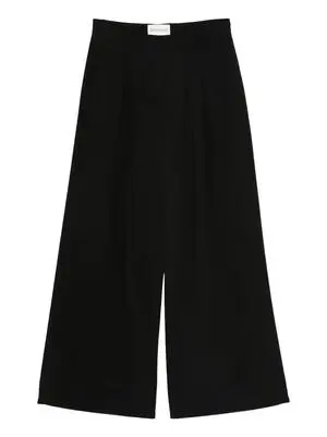Eric Bompard Pleated Palazzo Pants - Black
