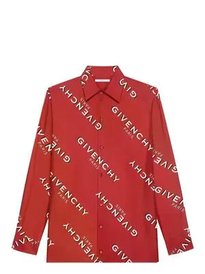 Givenchy Logo-print Silk Shirt - Red