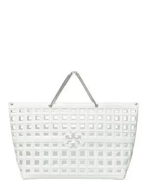 Tory Burch Leather Shopping Basket - Blanc