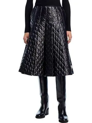 Moncler A-line Quilted Skirt - Black