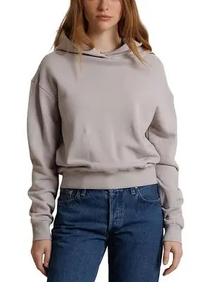 PERFECTWHITETEE Heart Fleece Pullover Hoodie - Cloud Gray